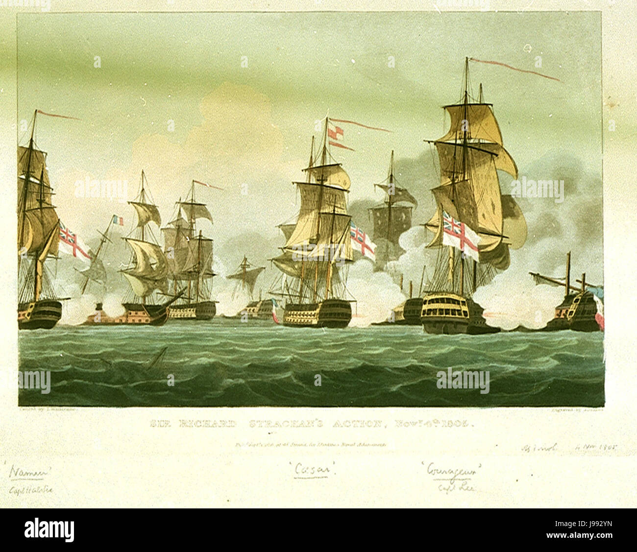Sir Richard Strachan's Action, Nov. 4 1805 Stock Photo - Alamy