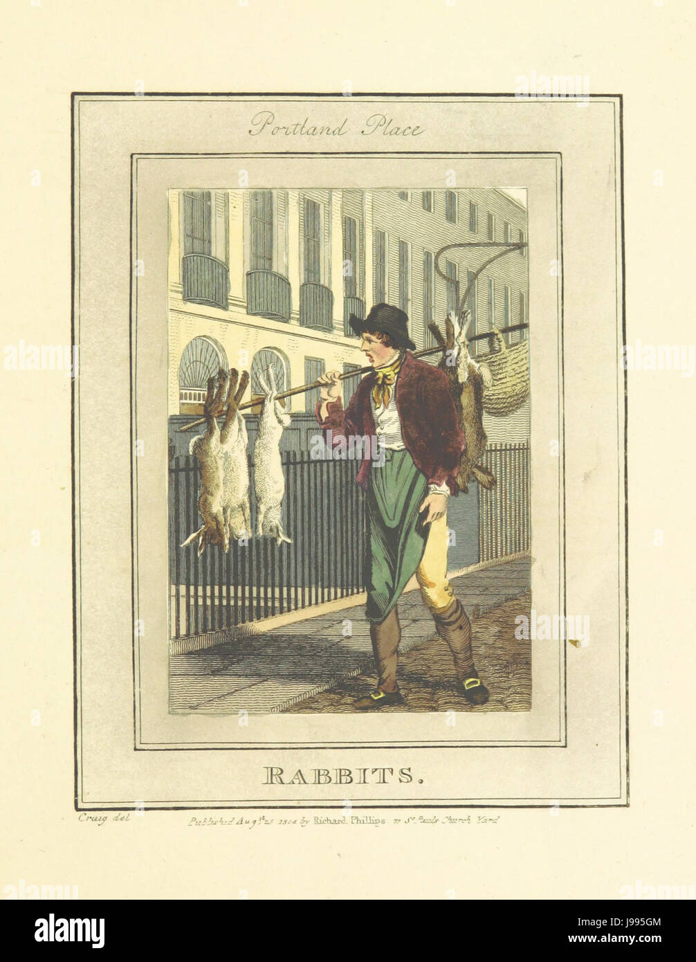 Phillips(1804) p645 Portland Place Rabbits Stock Photo - Alamy