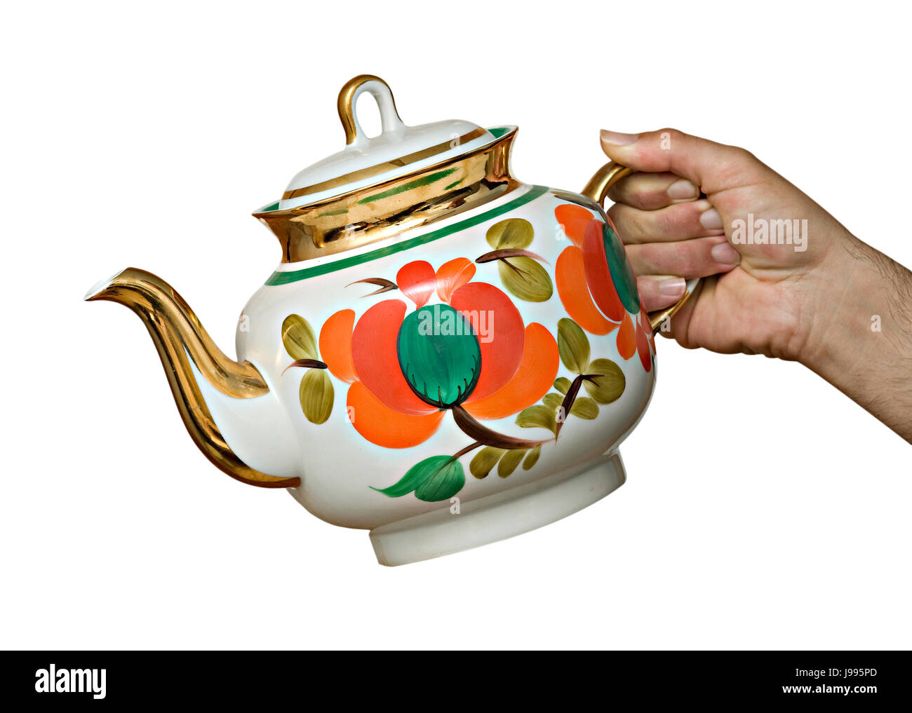 hand, tea, isolated, closeup, kettle, handle, arm, teapot, pot ...
