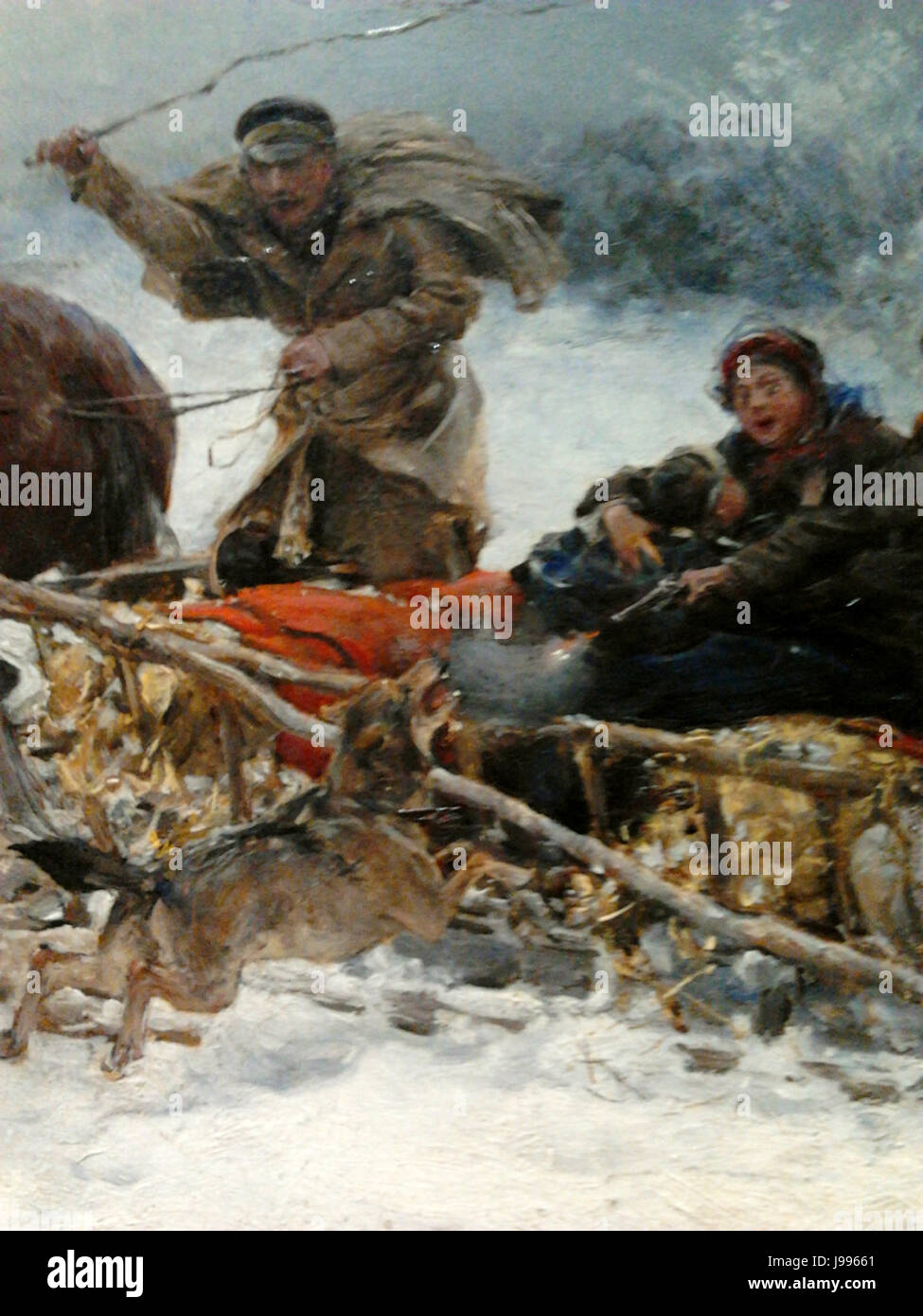 Wierusz Kowalski Wolves attacking sleigh cart (detail Stock Photo - Alamy