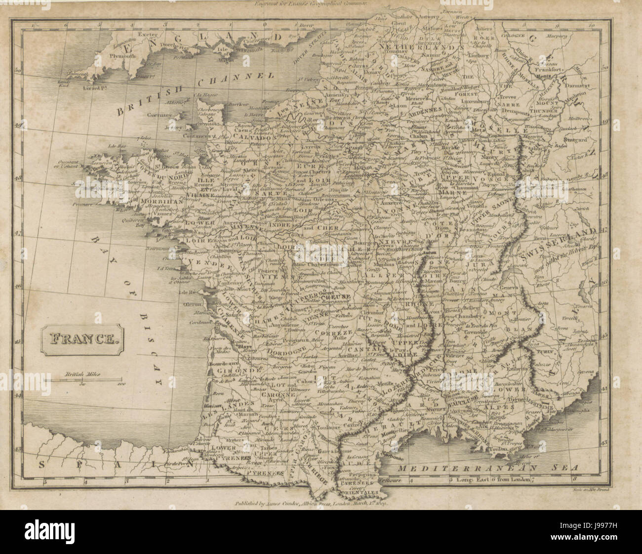 (1811) MAP OF FRANCE Stock Photo - Alamy