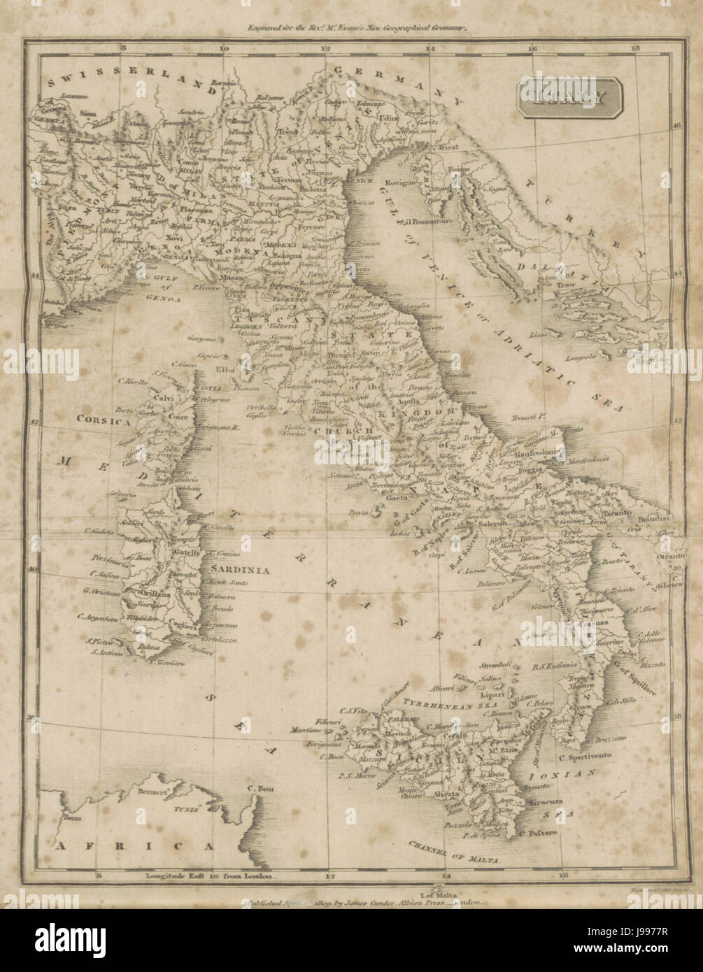 (1811) MAP OF ITALY Stock Photo - Alamy