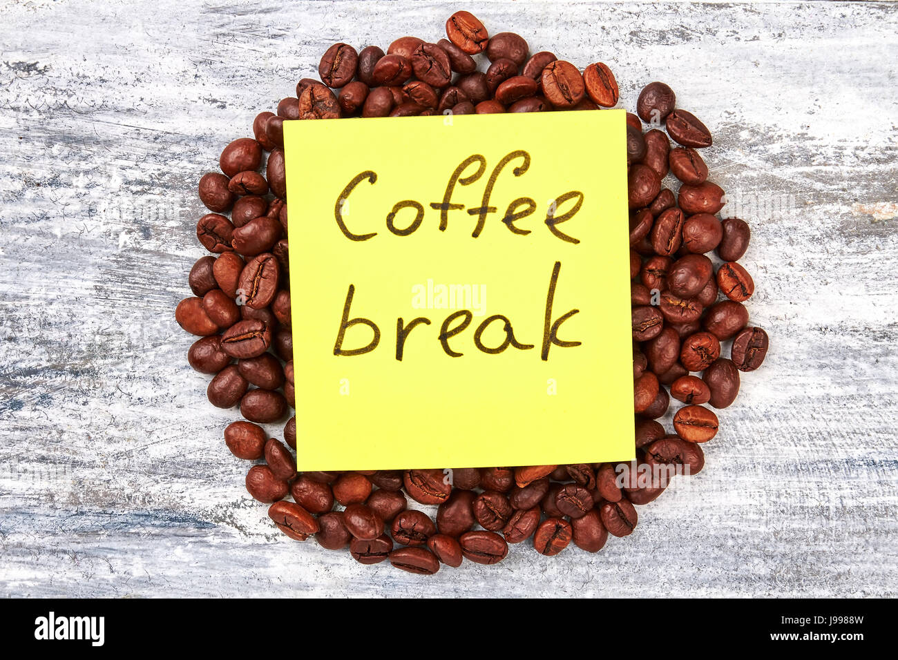 Note on coffee bean Stock Photo - Alamy