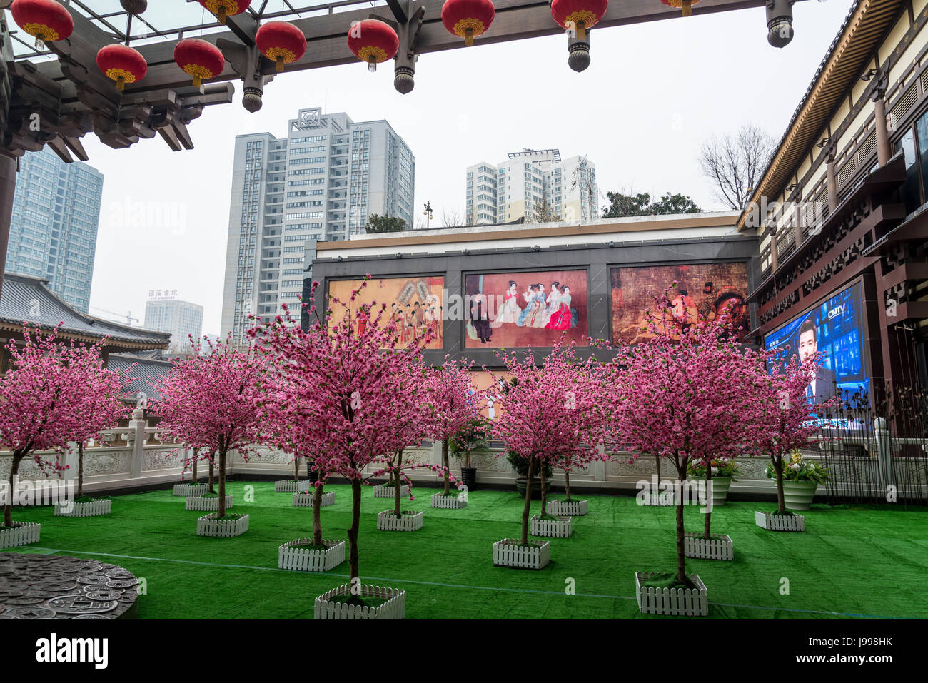 Plastic trees, Wang West Market, a new commercial and entertainment ...
