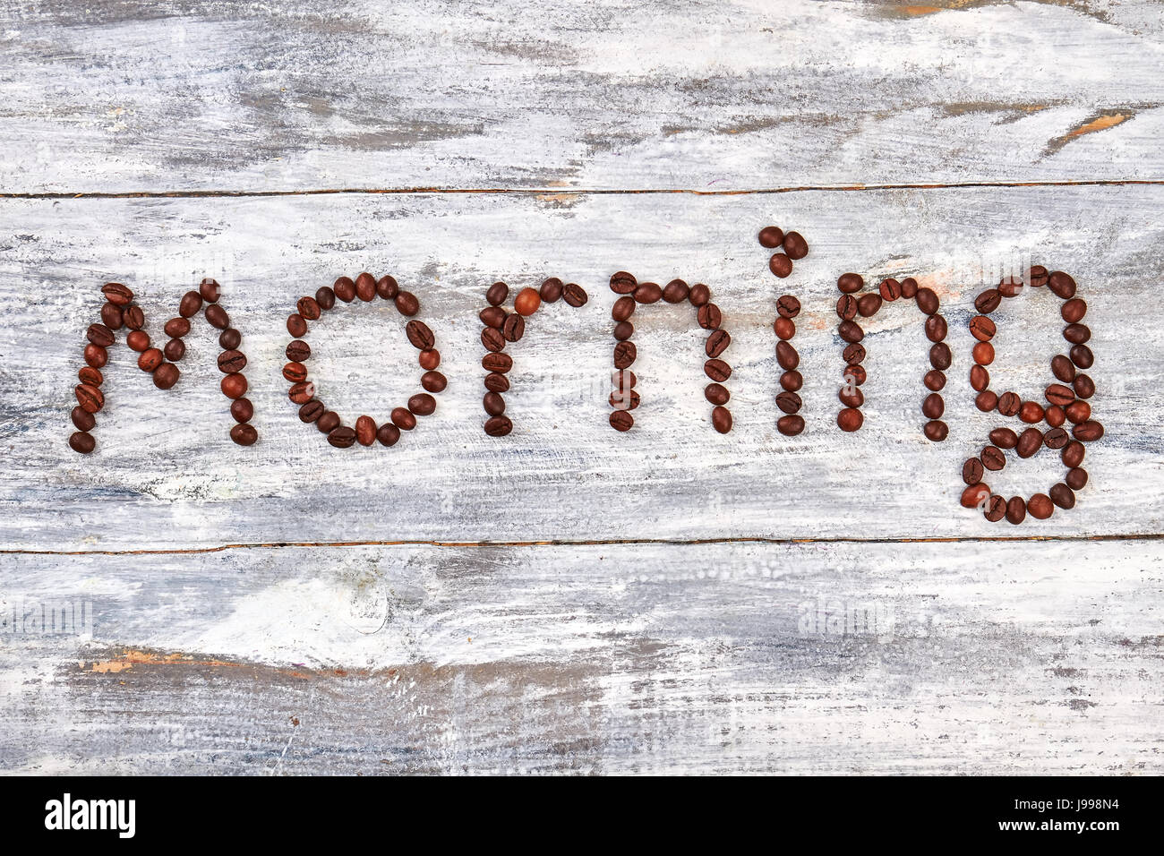 Morning made from coffee beans Stock Photo - Alamy