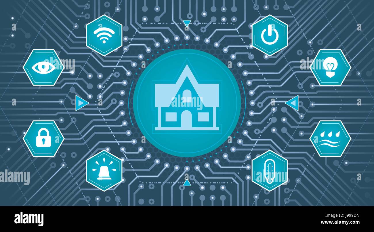 Smart home system safety Stock Vector Images - Alamy