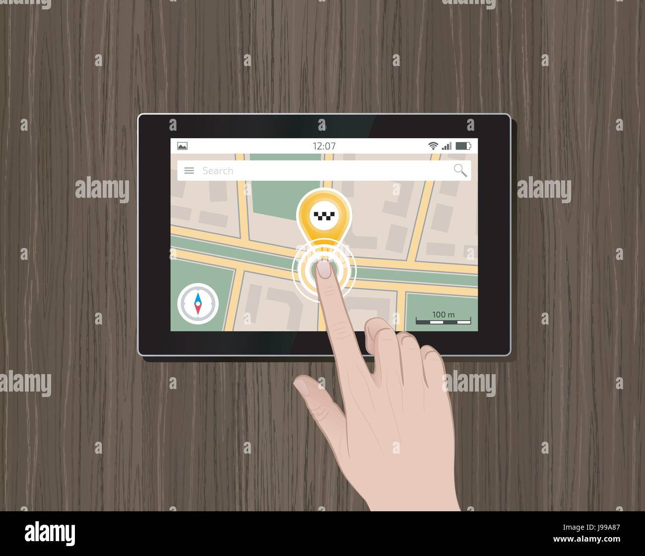 Hand touch screen mobile Stock Vector Images - Alamy