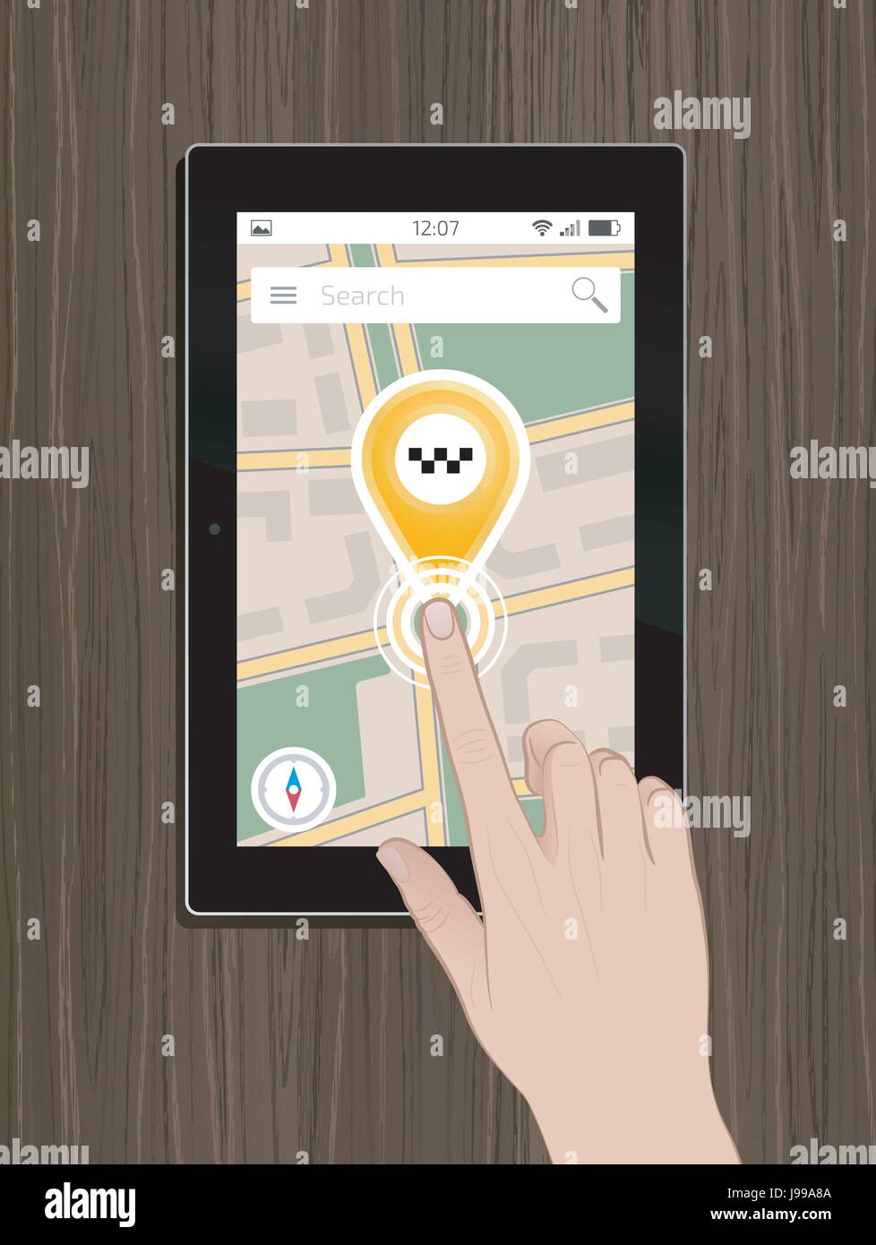 Hand touch screen mobile Stock Vector Images - Alamy