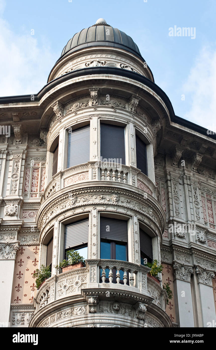 city, town, milan, italy, building, city, town, sculpture, balcony ...