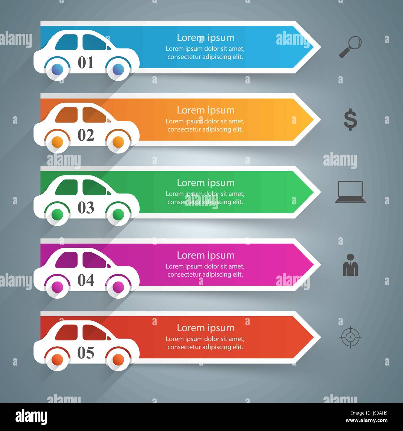 Road infographic design template and marketing icons. Car icon Stock ...