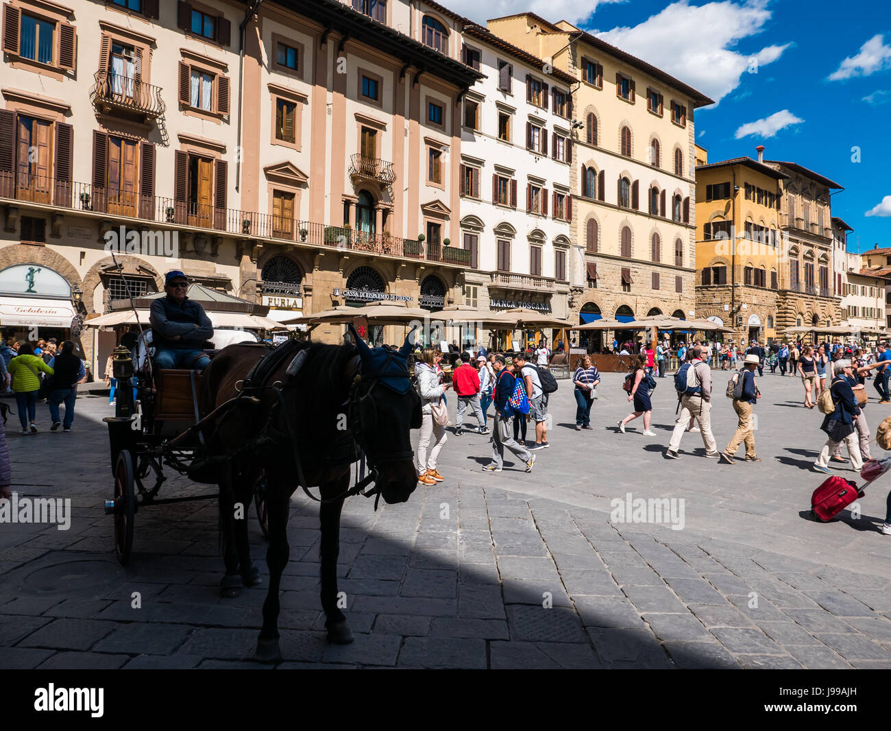 Florence, Italy - 17 April 2017 - People enjoying a beautiful day in ...