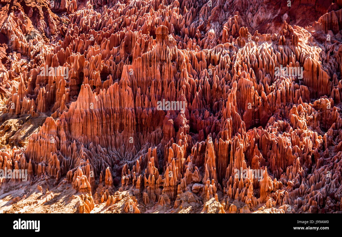Red Tsingy. Typical landscape. Madagascar Stock Photo - Alamy