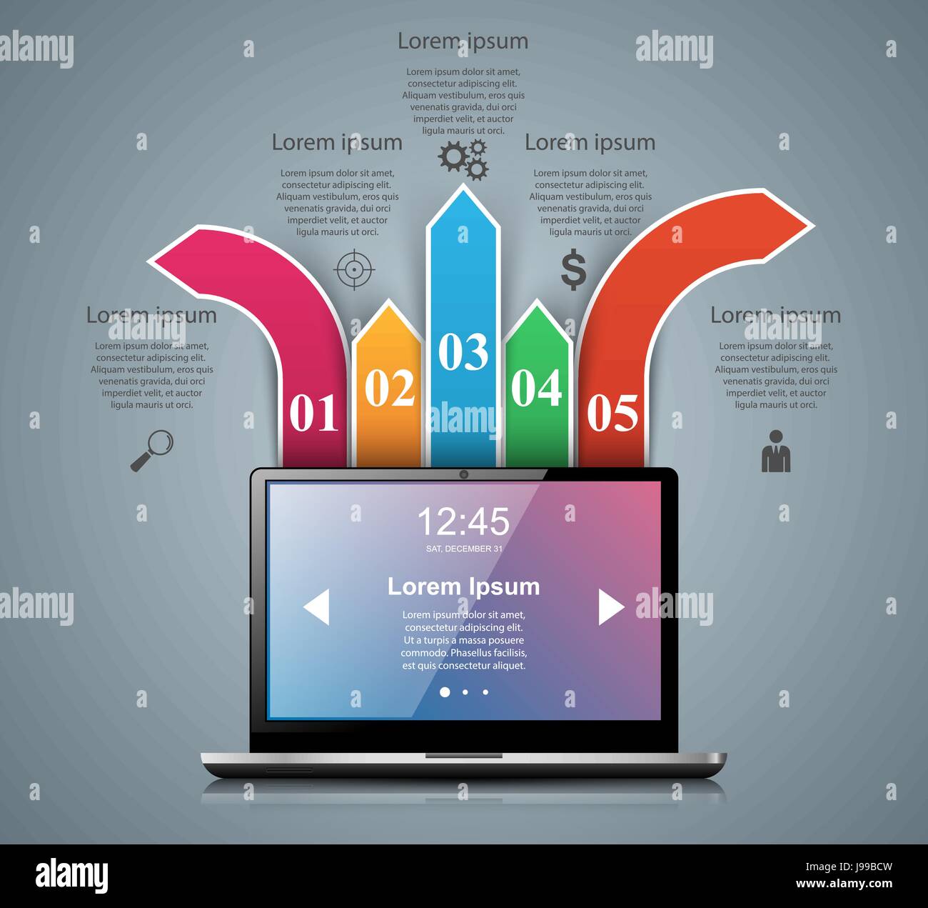 Notebook infographic icon with white reflect Stock Vector Image & Art ...