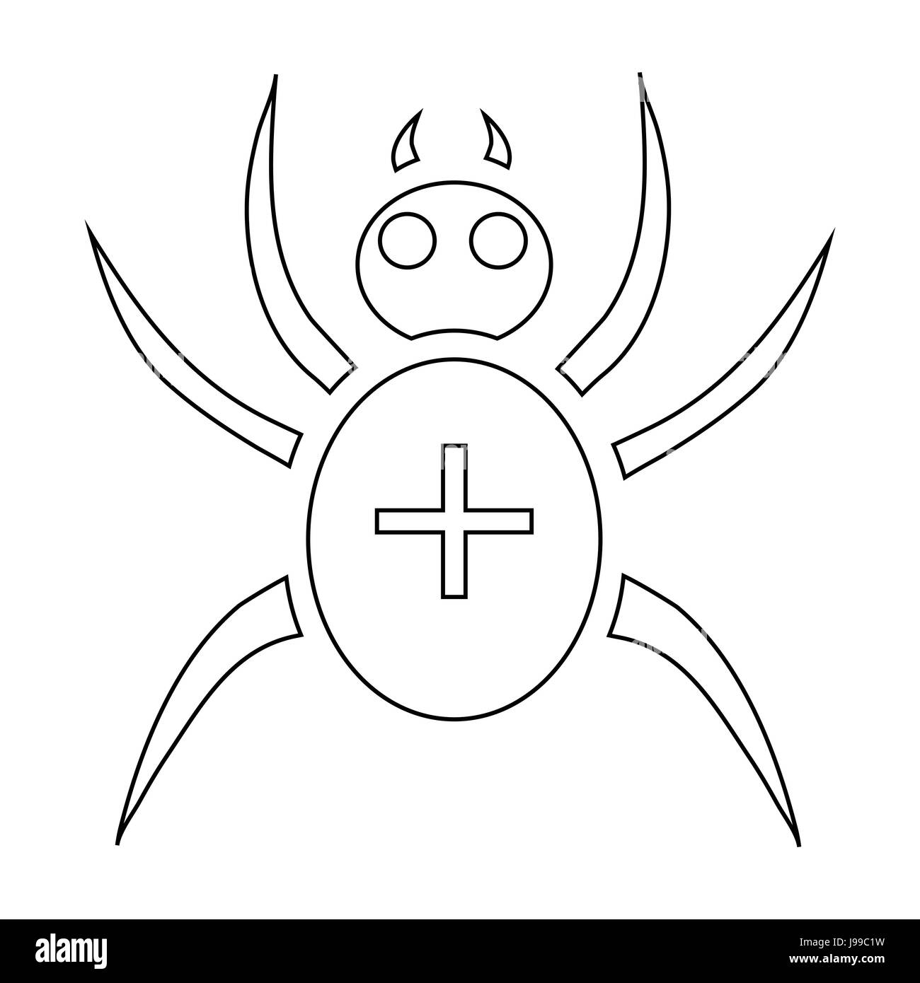 Spider icon, outline style Stock Vector Image & Art - Alamy