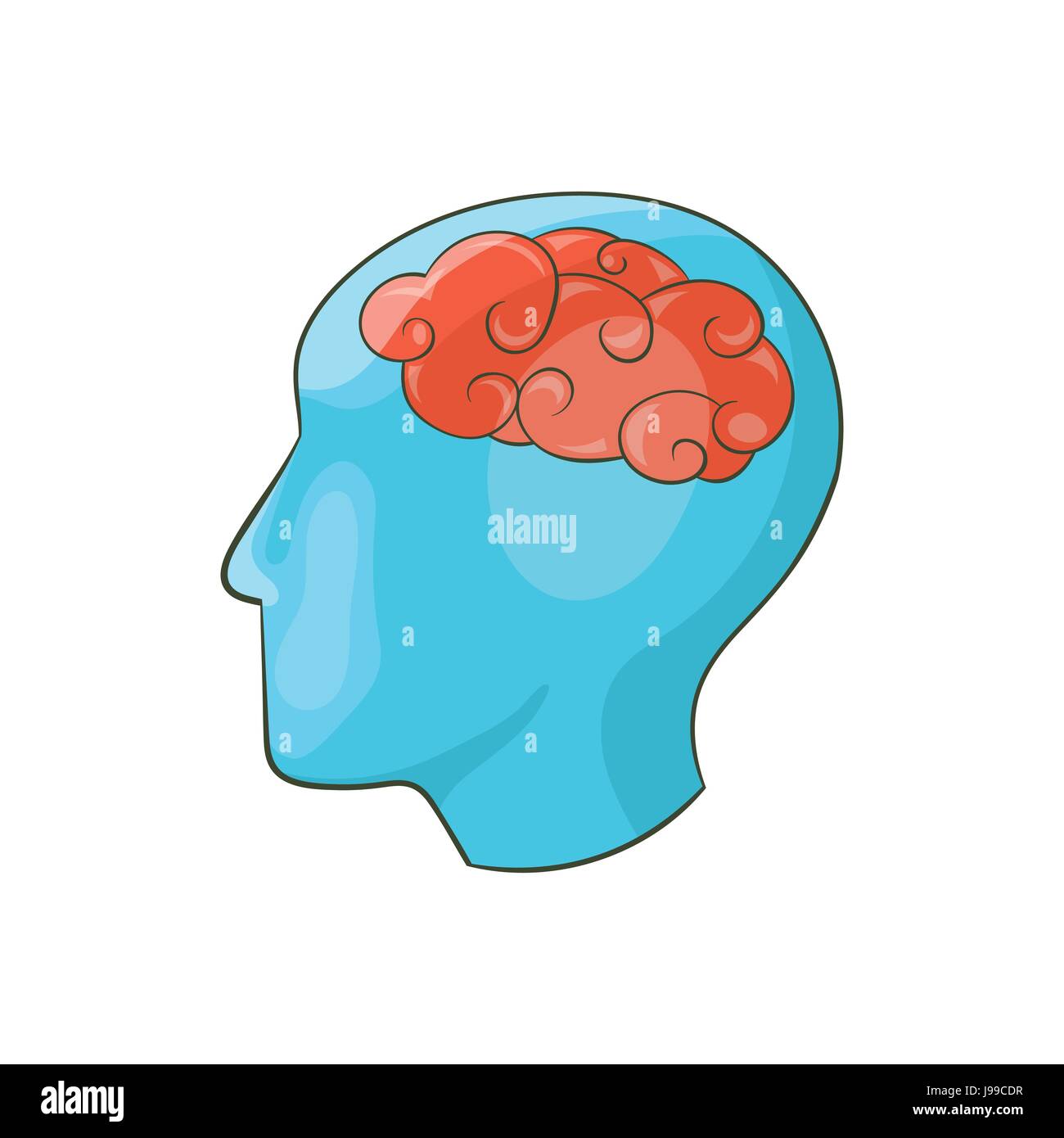 Human brain icon, cartoon style Stock Vector Image & Art - Alamy