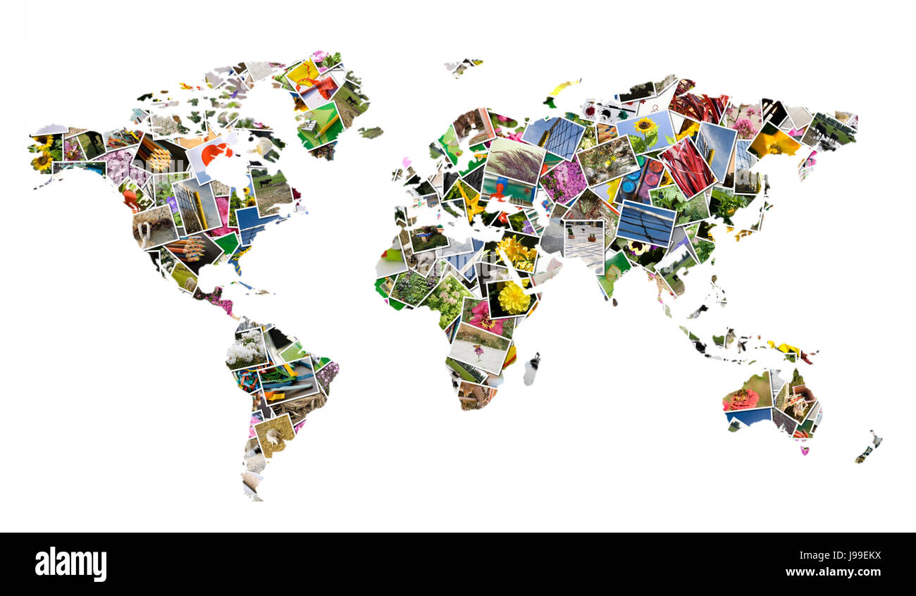 umbrella, collage, photos, globe, planet, earth, world, sign, images ...