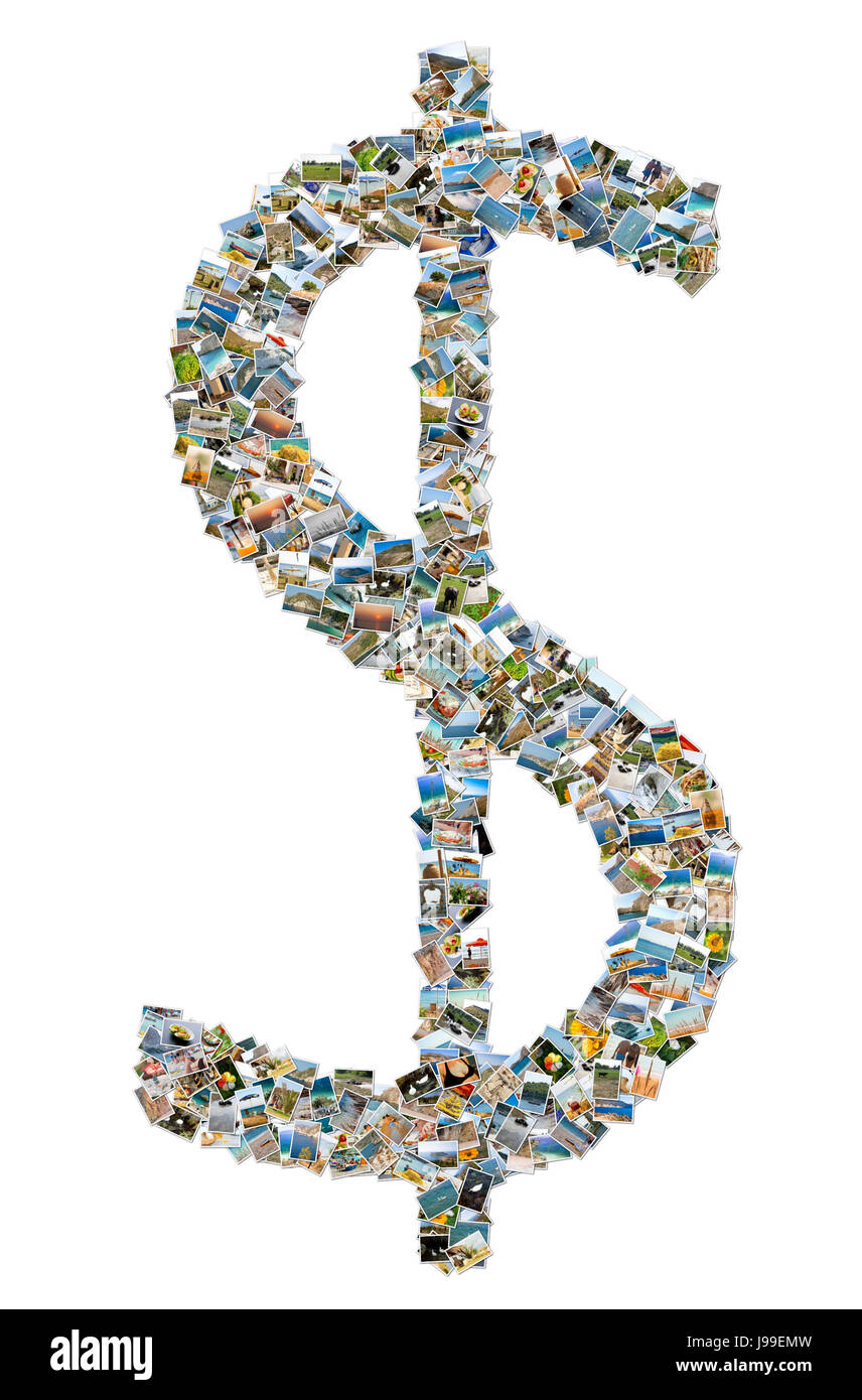 dollar, dollars, collage, photos, sign, postcards, bin, money, dollar ...