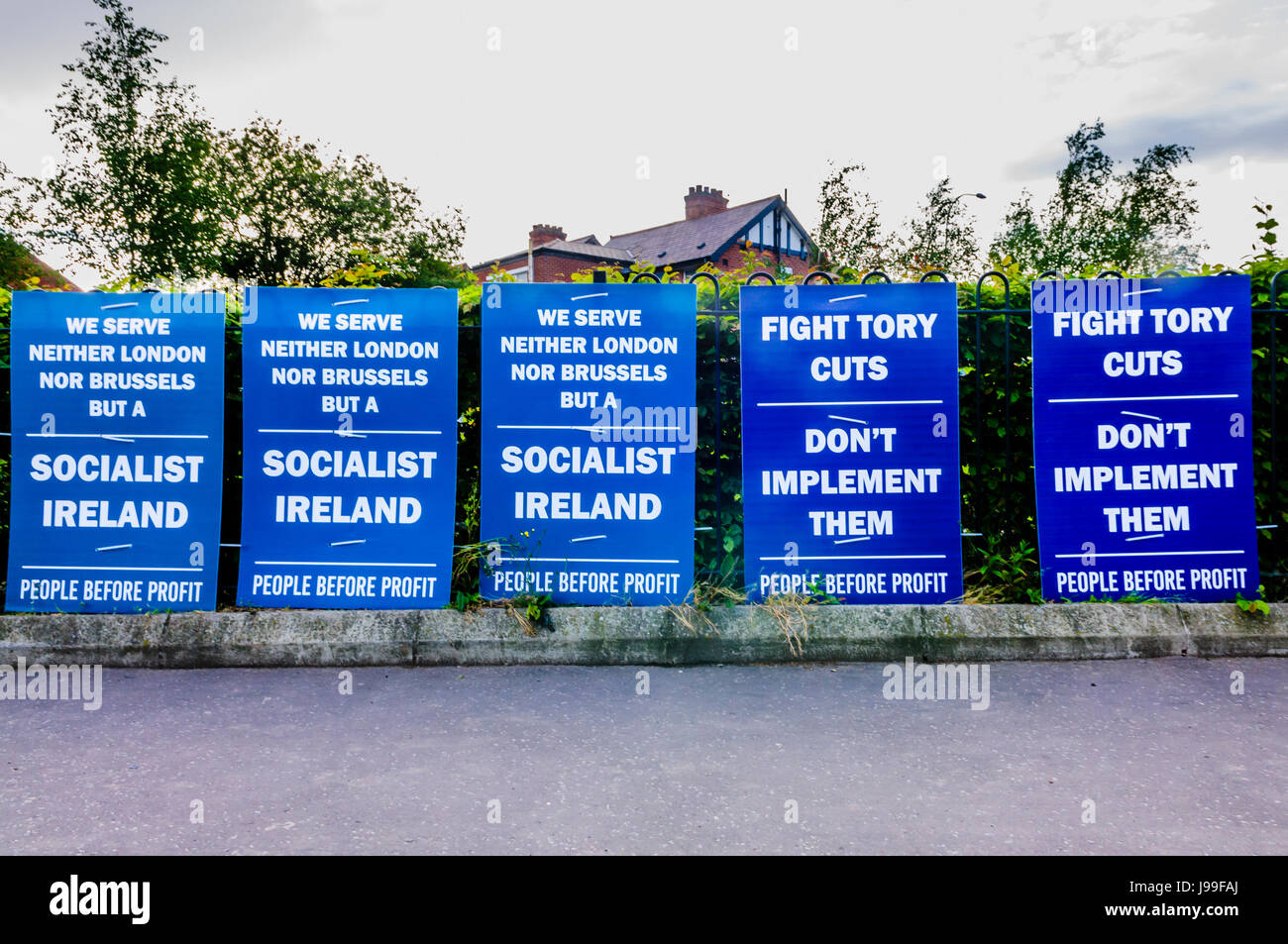 Election posters belonging to People Before Profit calling for a ...