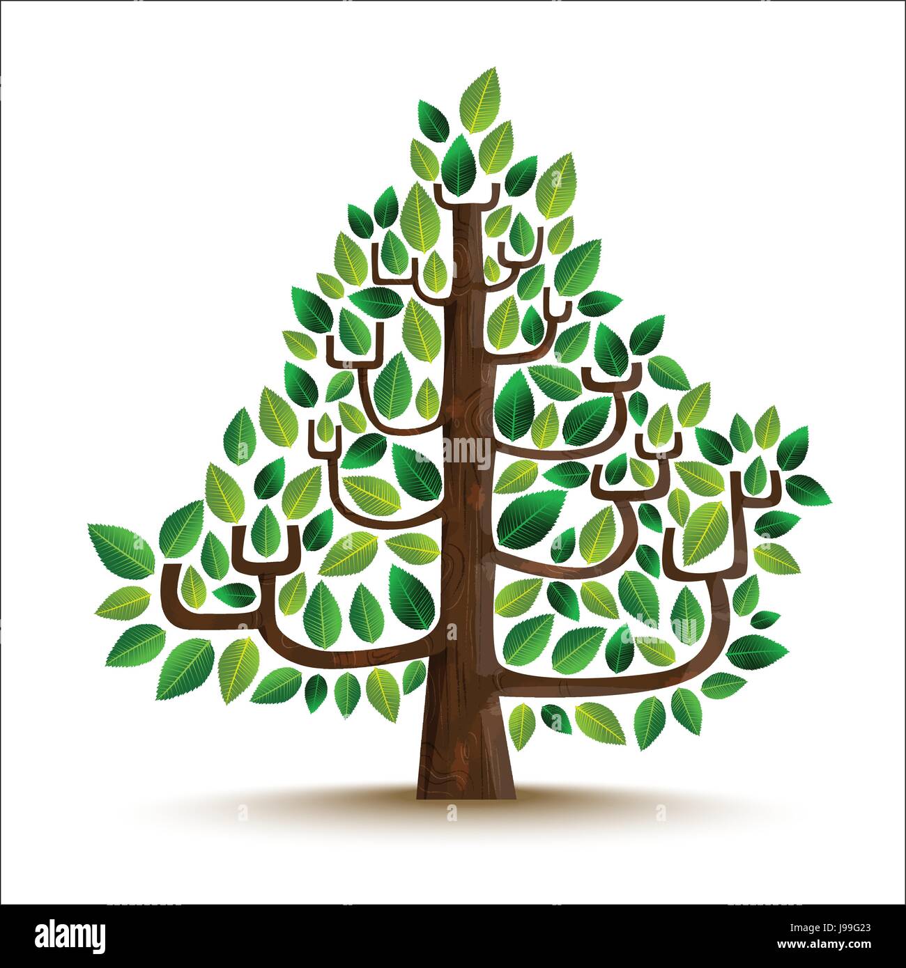 Hand Drawn Tree With Leaves