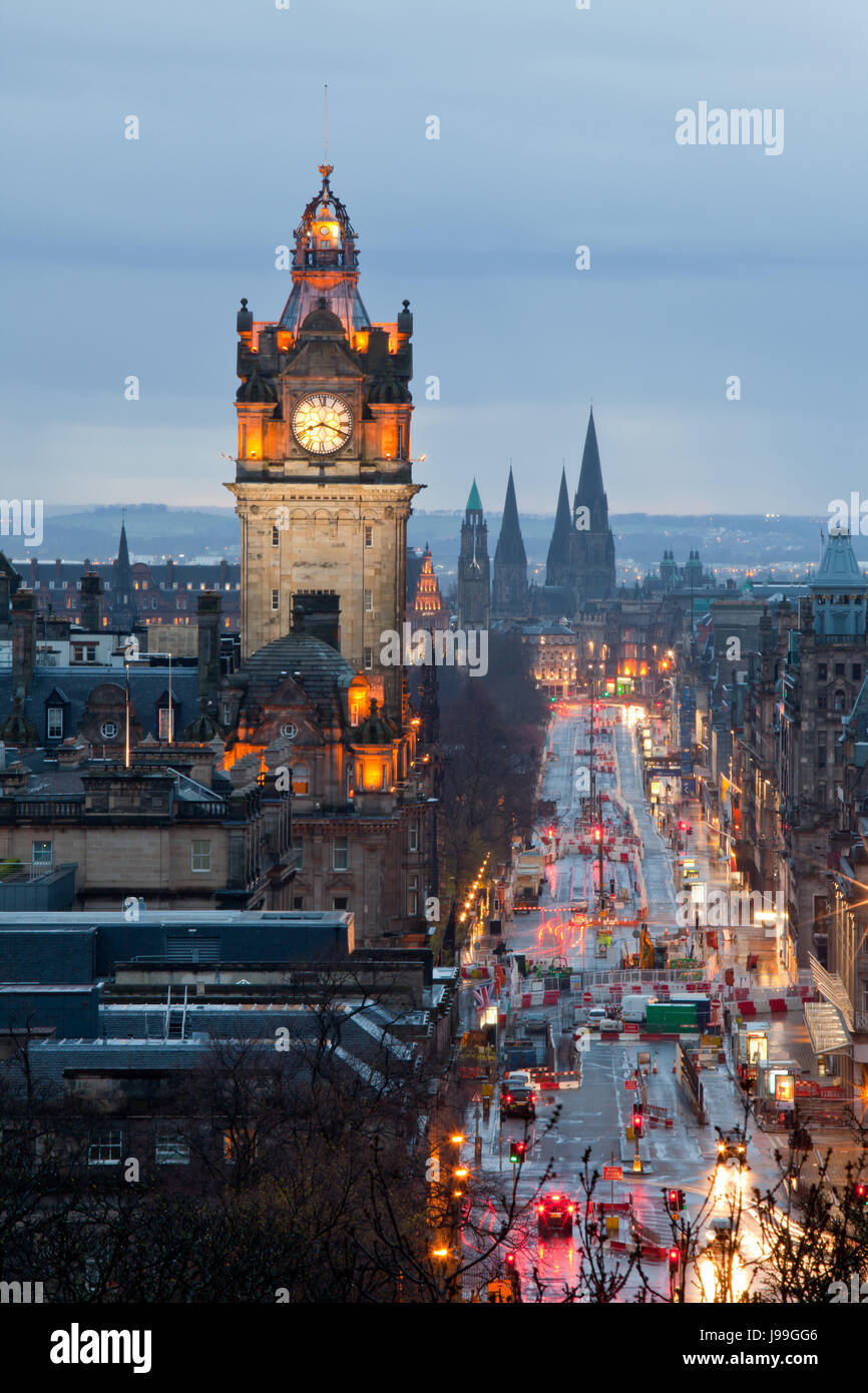 night, nighttime, dusk, castle, urban, skylines, edinburgh, chateau ...