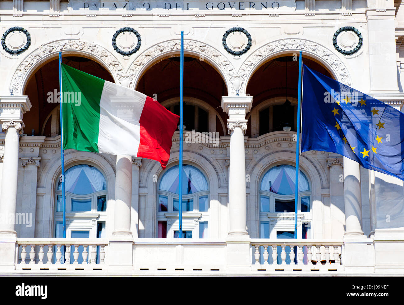 buildings, balcony, flags, italy, italian, flags, European Union ...