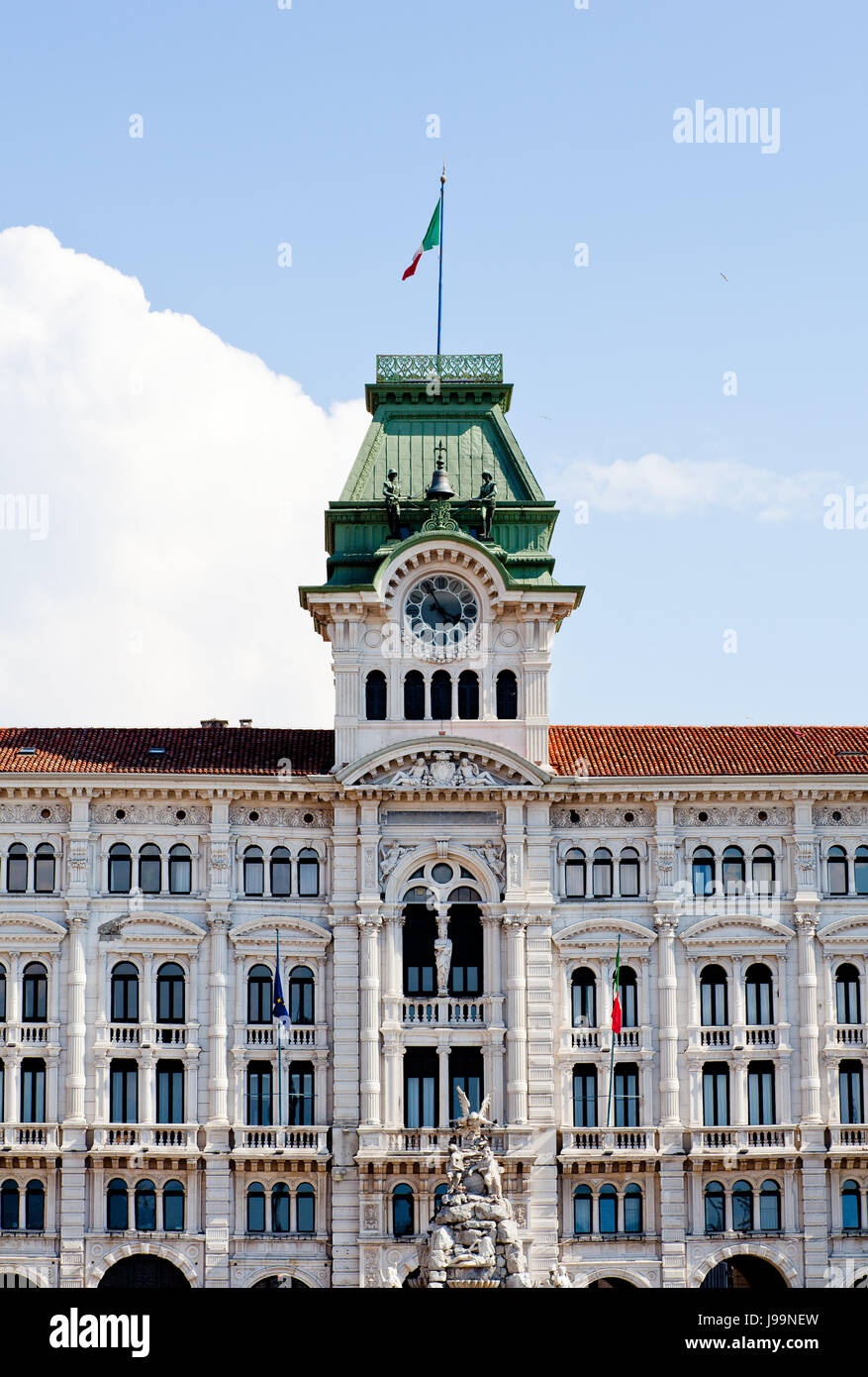 italy, building, hall, blue, tower, build, detail, city, town, monument ...
