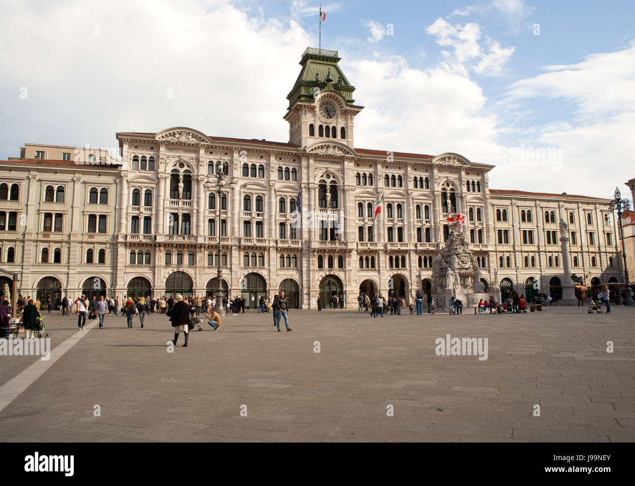 italy, building, hall, blue, tower, build, detail, city, town, monument ...