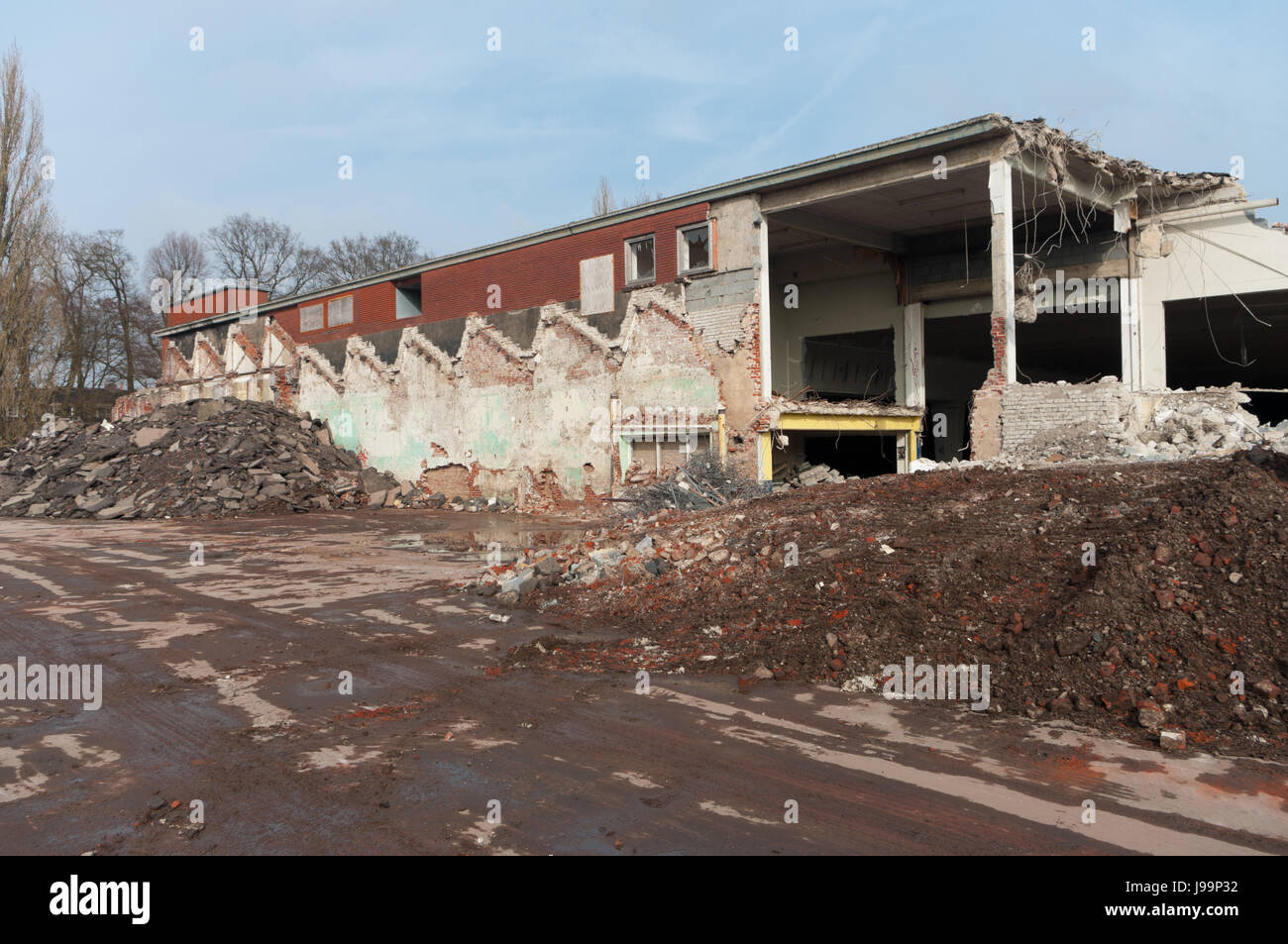 industrial, wall, broken, ruin, decay, work, factory, demolition ...