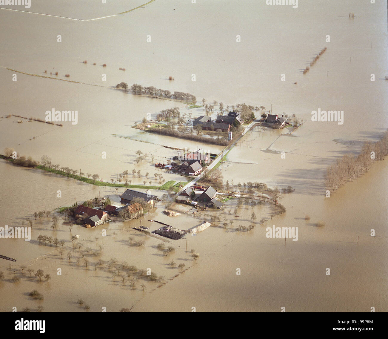 island at high tide - aerial view Stock Photo - Alamy
