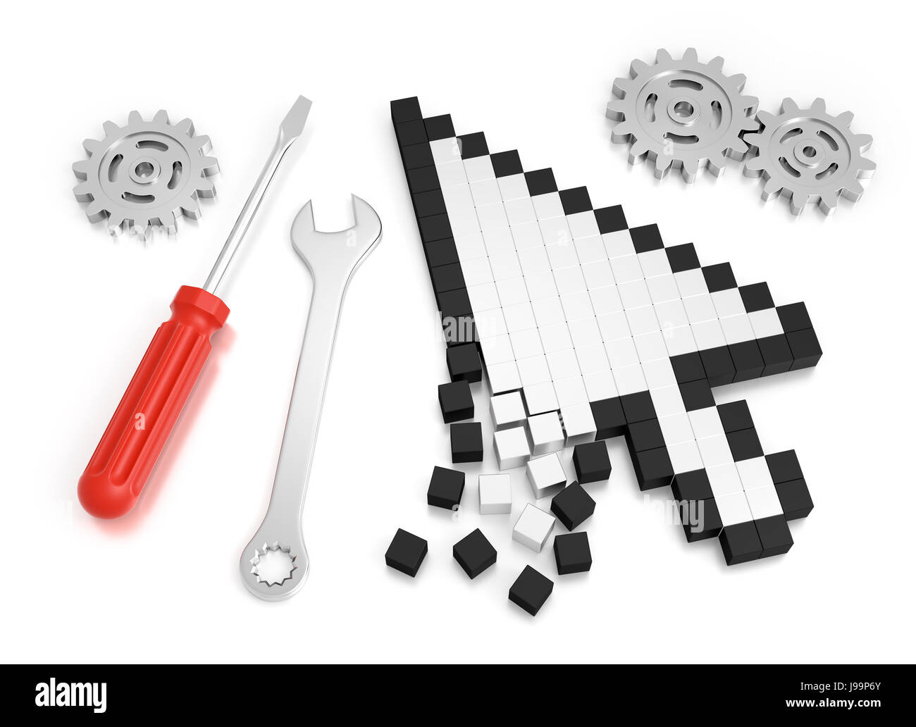 Fixing computer Cut Out Stock Images & Pictures - Alamy