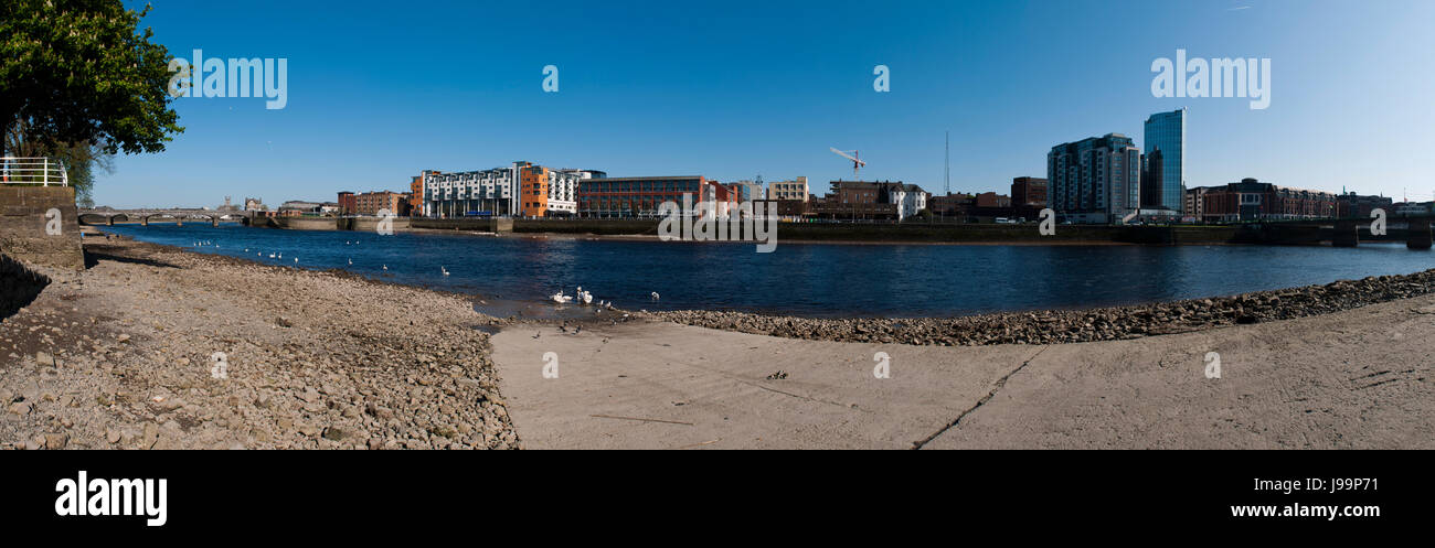 bridge, ireland, irish, limerick, river, water, blue, tower, glass ...