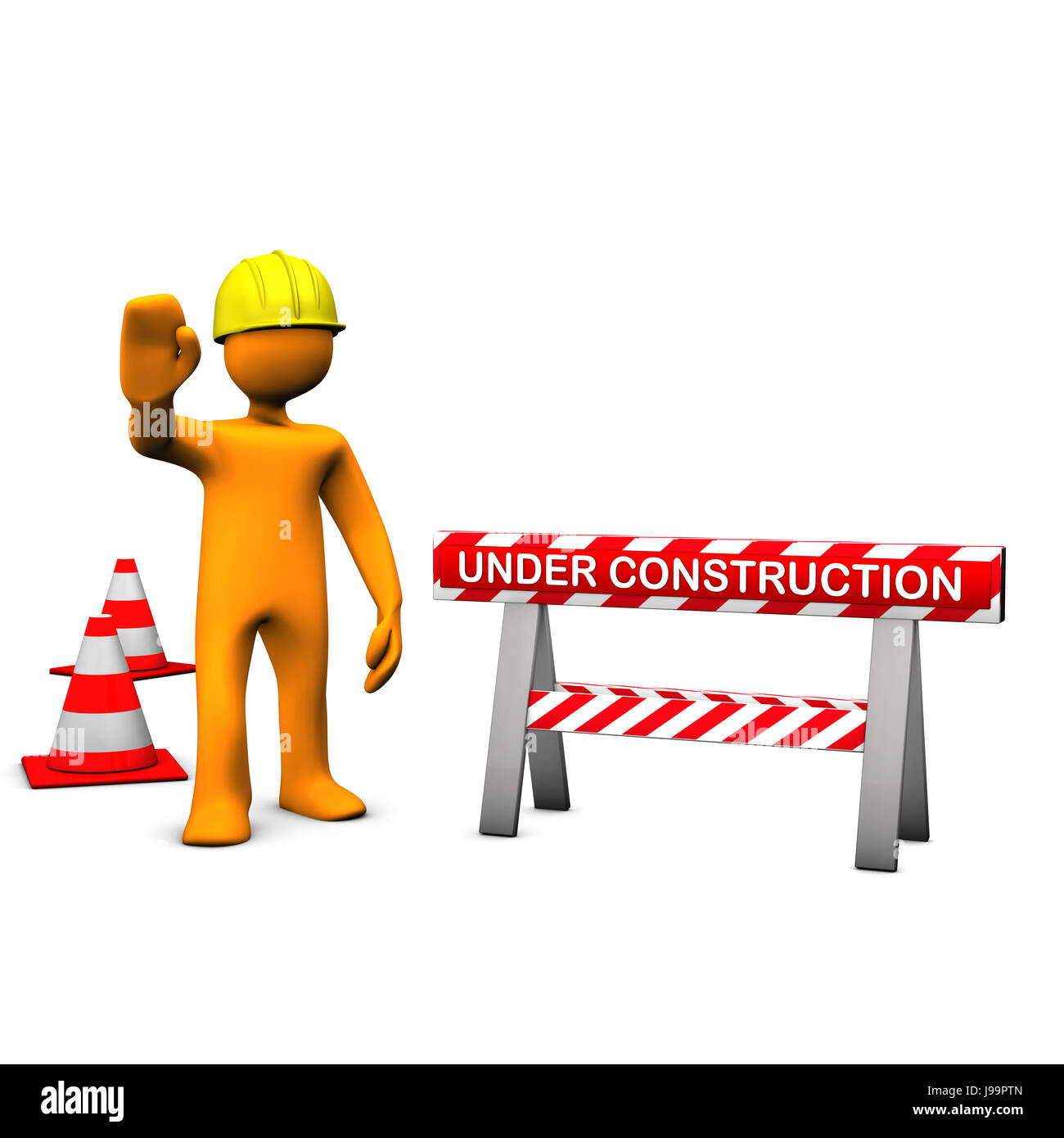 Cartoon character construction cone sign hi-res stock photography and ...