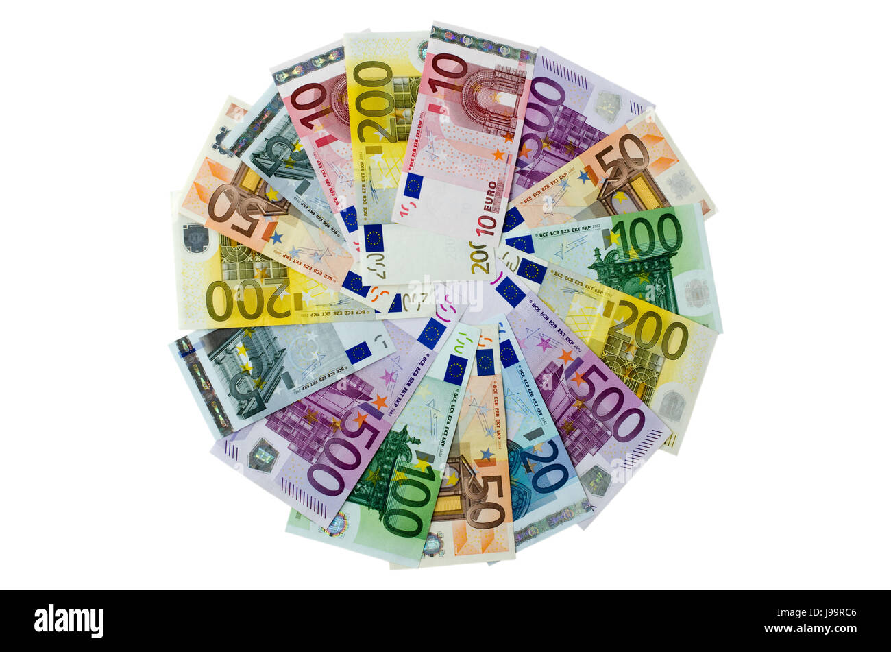 banknotes in a pie chart Stock Photo - Alamy