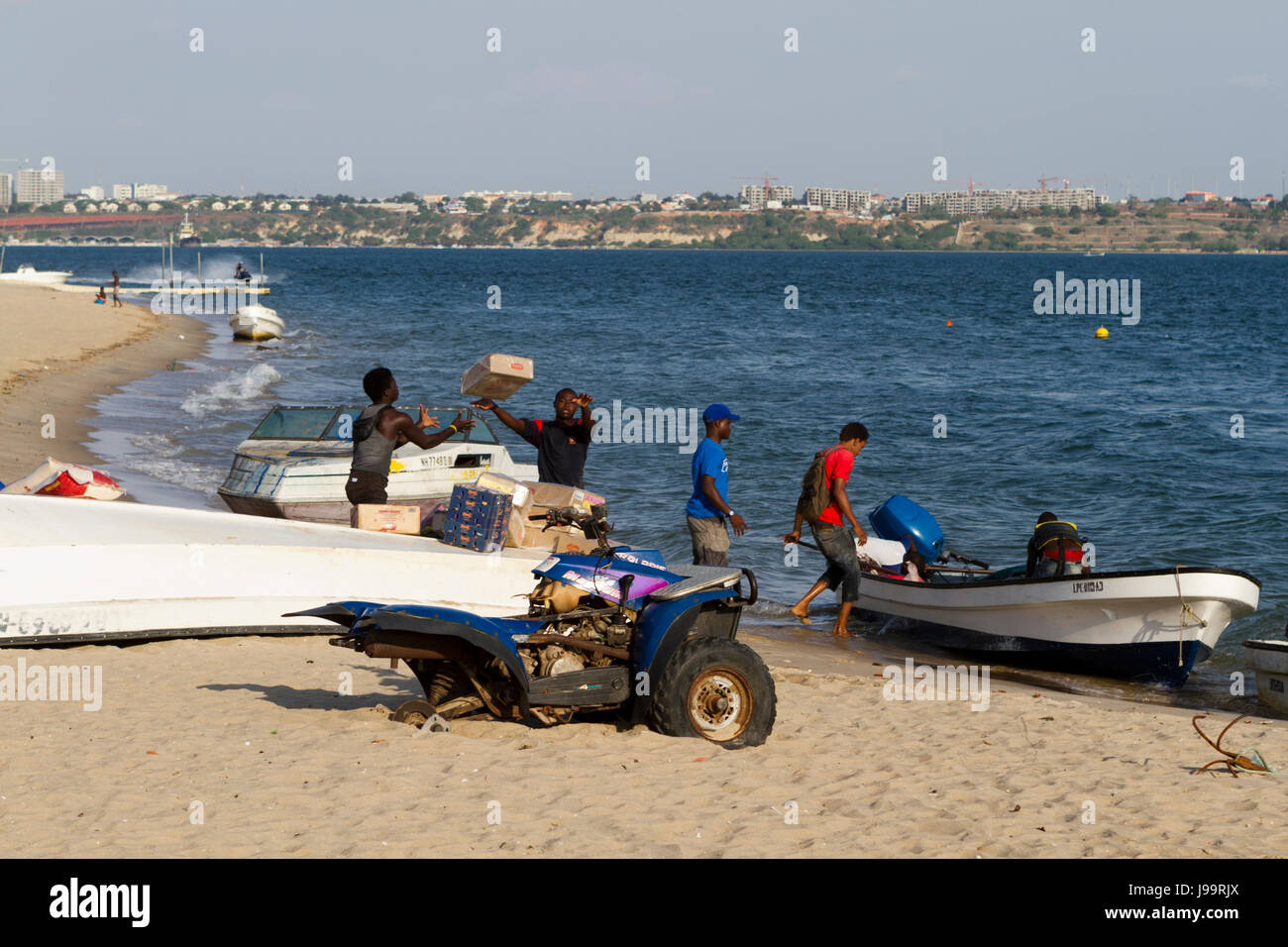 Boats in Mussulo island, Luanda Angola Stock Photo - Alamy