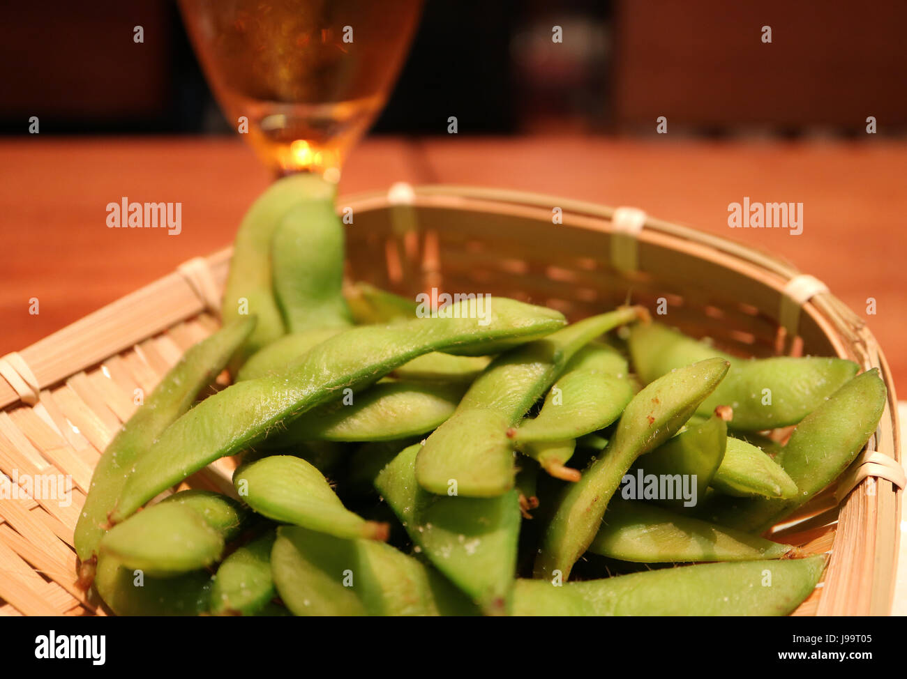Boiled Edamame Beans or Japanese Soybeans in the Pod for Appetizer ...