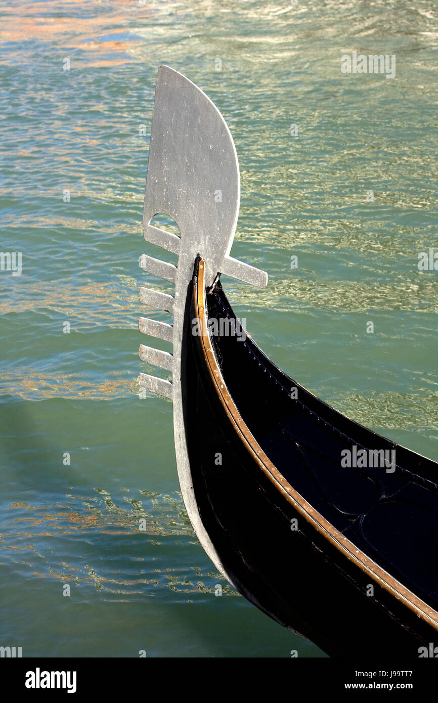 venice, gondola, boat, bow, canal, rowing boat, sailing boat, sailboat ...
