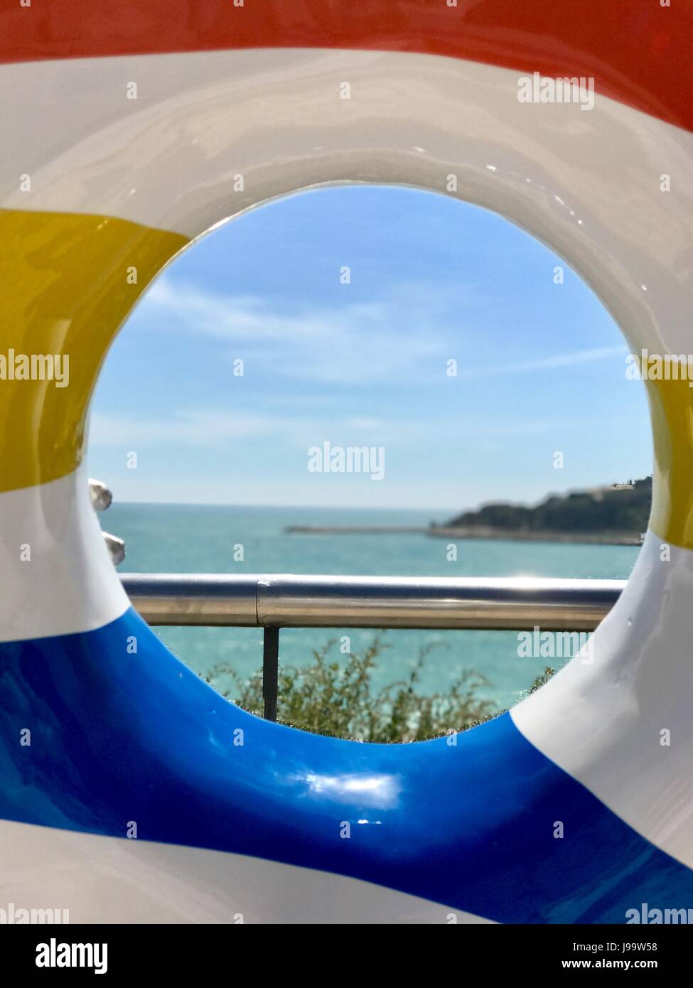 Through the round window Stock Photo - Alamy