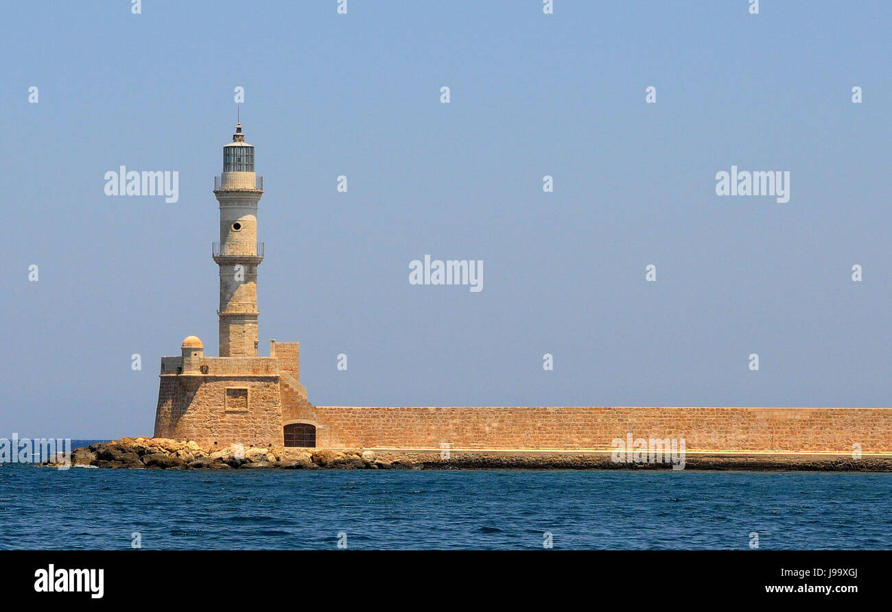 lighthouse of chania in crete Stock Photo - Alamy