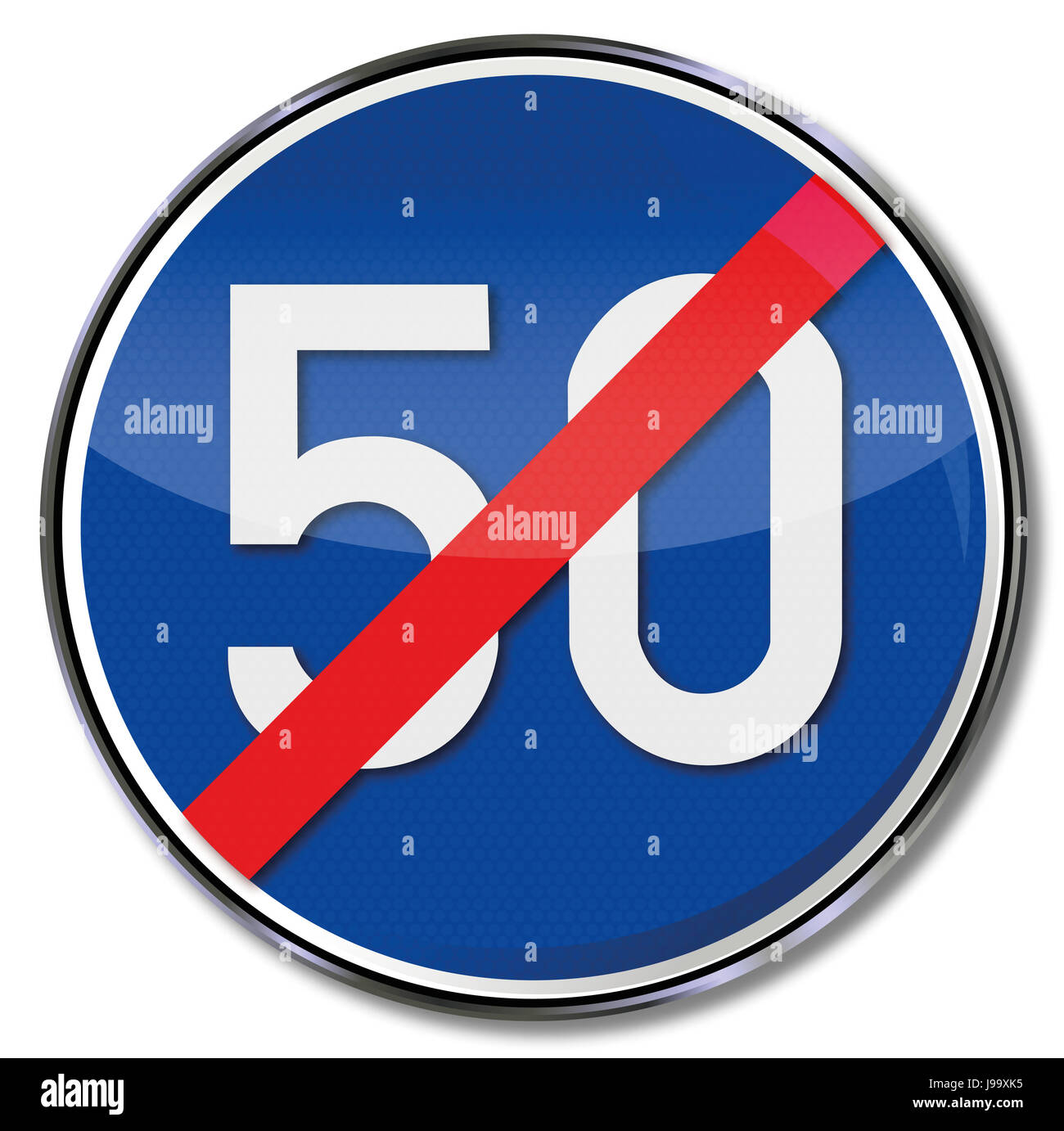 road sign 50 recommended speed Stock Photo - Alamy