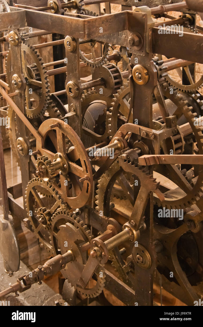 tower, engineering, antique, clock, date, time, time indication, gear ...