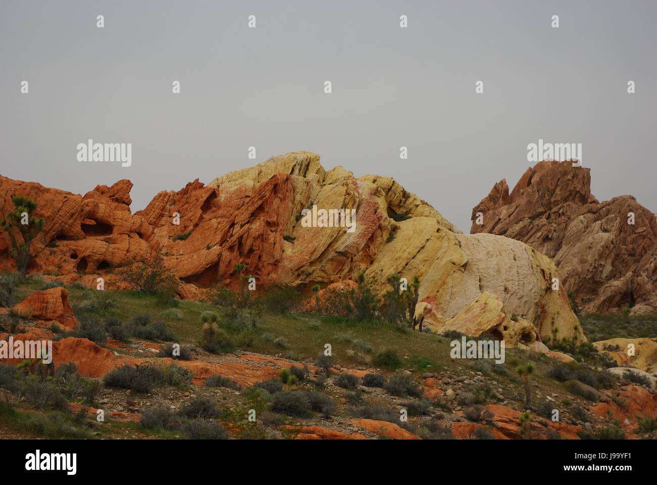 colourful rocks under gray skies,nevada Stock Photo - Alamy