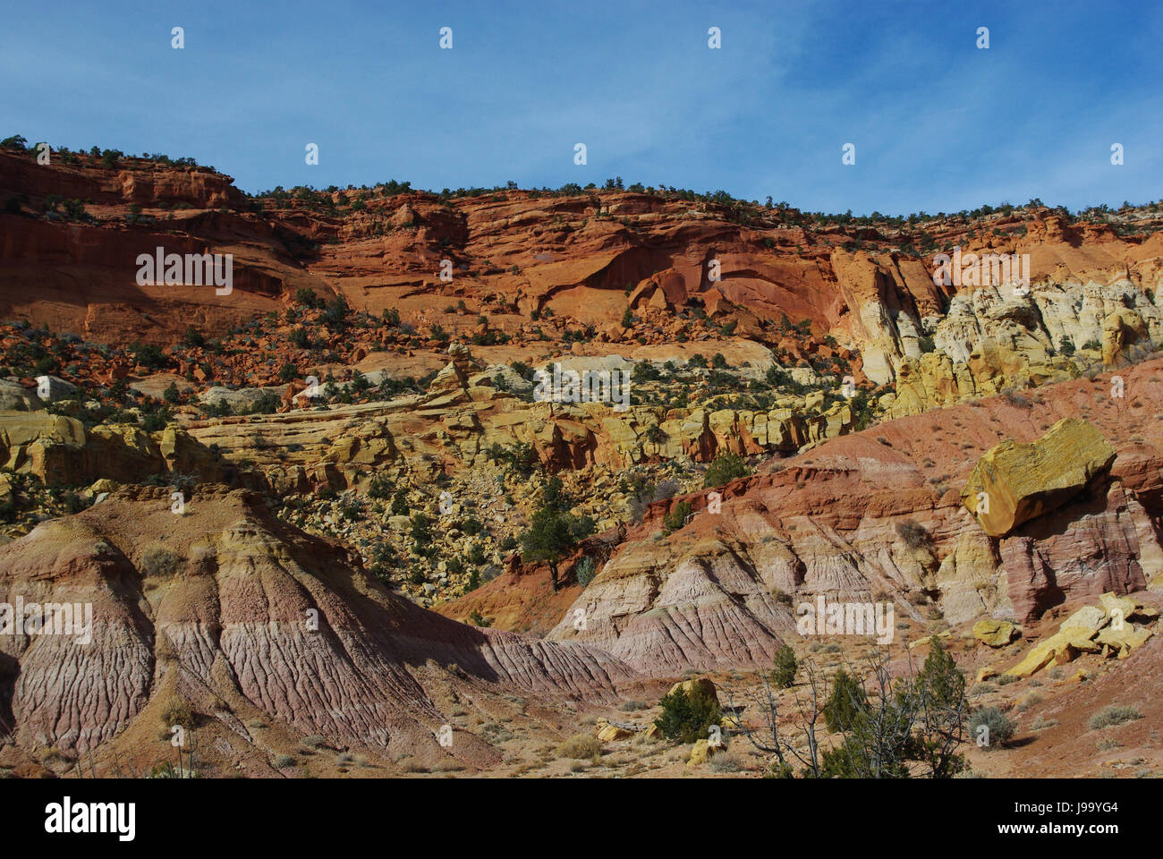 multicoloured rocks and sandstone,capitol reef national park,utah Stock ...