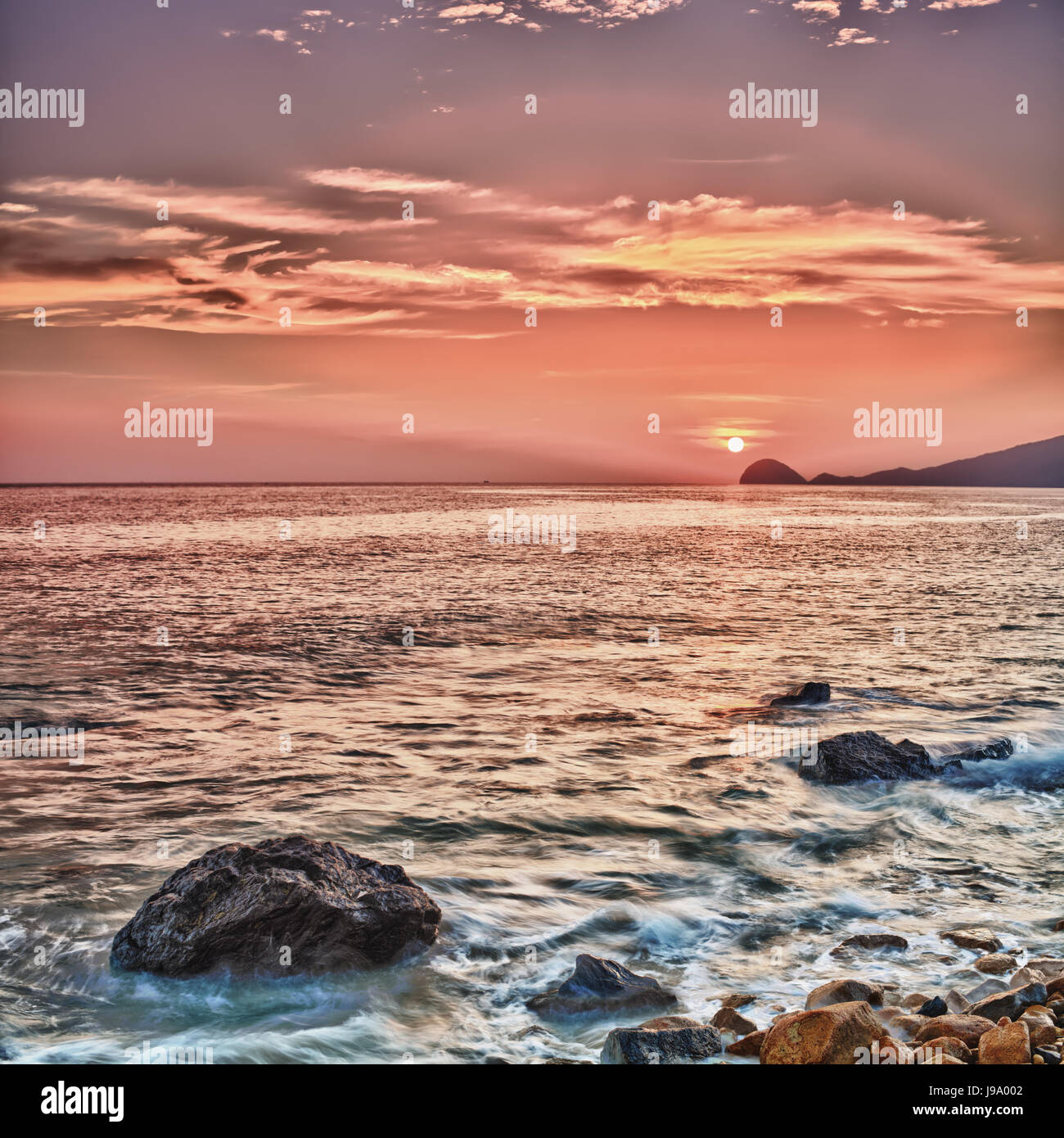 sunset, beach, seaside, the beach, seashore, sunrise, tropical ...