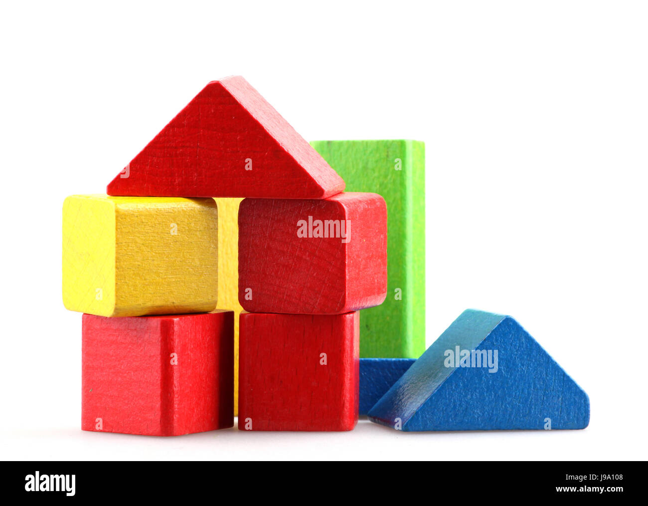 Coloured wooden block tower hi-res stock photography and images - Alamy