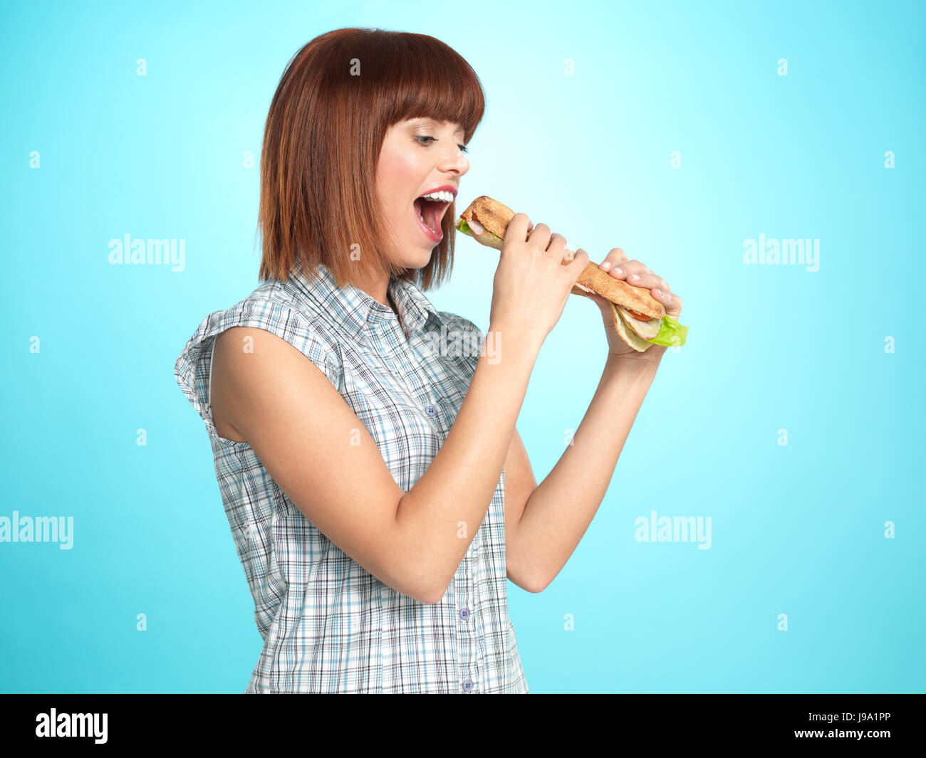 woman, blue, laugh, laughs, laughing, twit, giggle, smile, smiling ...