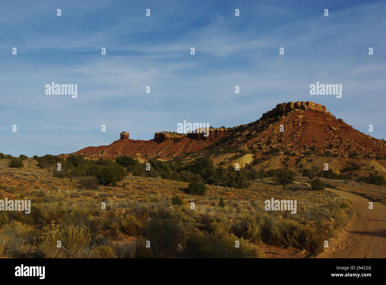 blue, tower, formation, rock, track, firmament, sky, red, blue, tower ...