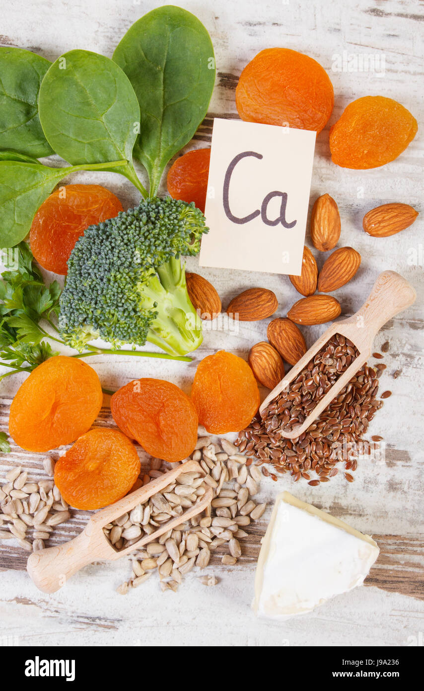 Ingredients or products containing calcium and dietary fiber, natural ...