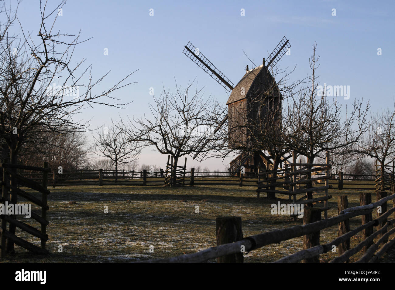 historical, wood, windmill, mill, miller, formerly, historical, wood ...