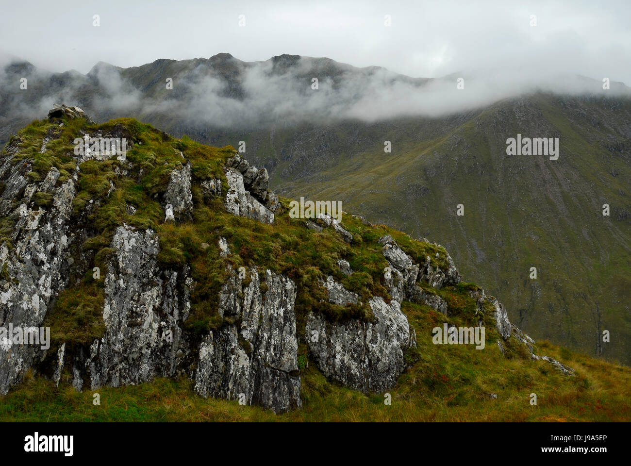 mountains, summit, rock, climax, peak, scotland, mountain, clouds ...
