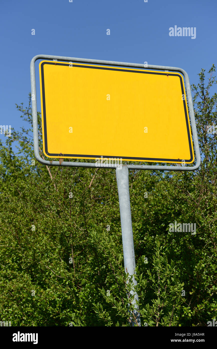 place-name sign, empty, yellow, sign, signal, place, hint, place-name ...